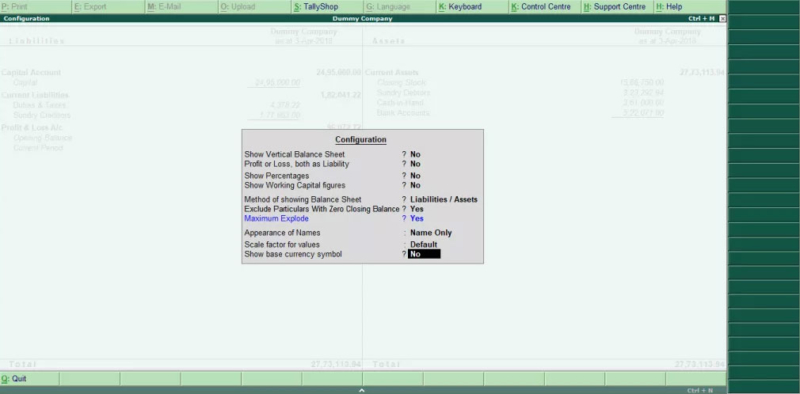 Detailed Balance Sheet and P&L for Tally.ERP 9 – Tally Data Connector