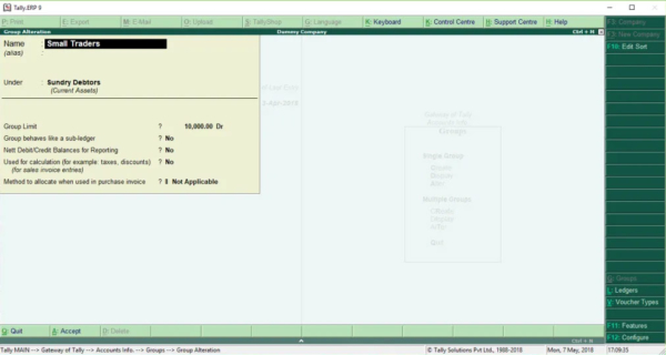 Group Credit Control for Tally.ERP 9 – Tally Data Connector