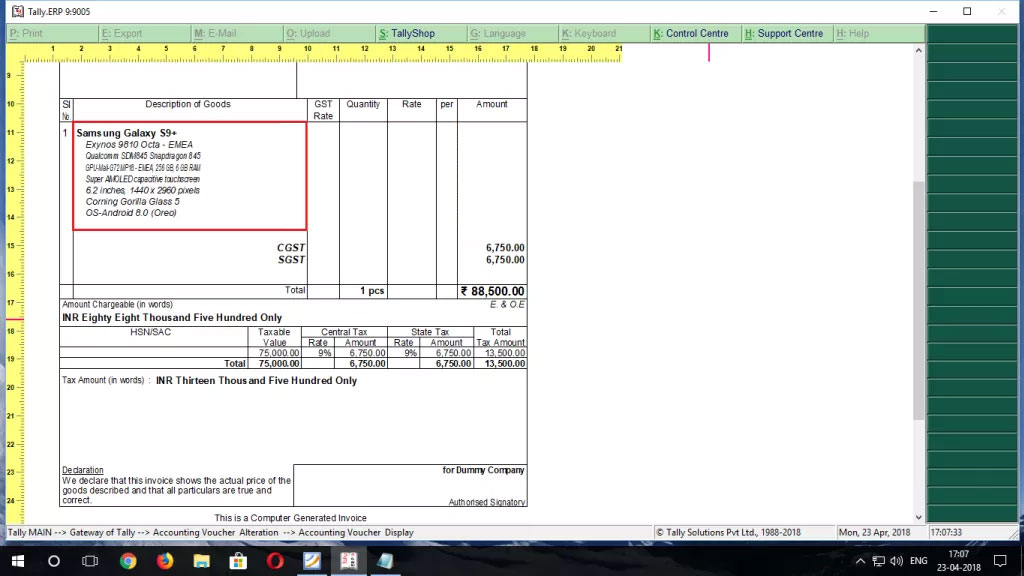 Multiline Description for Stock Items Tally.ERP 9 – Tally Data Connector